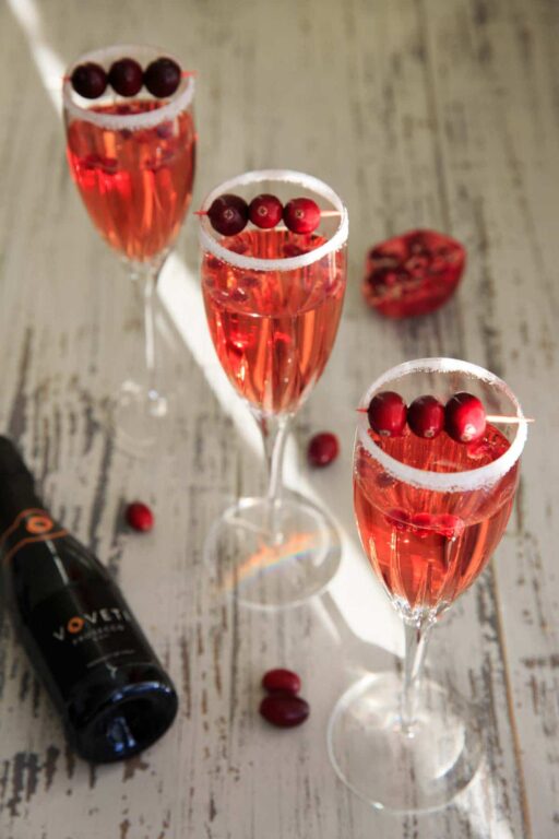 Cranberry Pomegranate Prosecco Cocktail - Trial and Eater