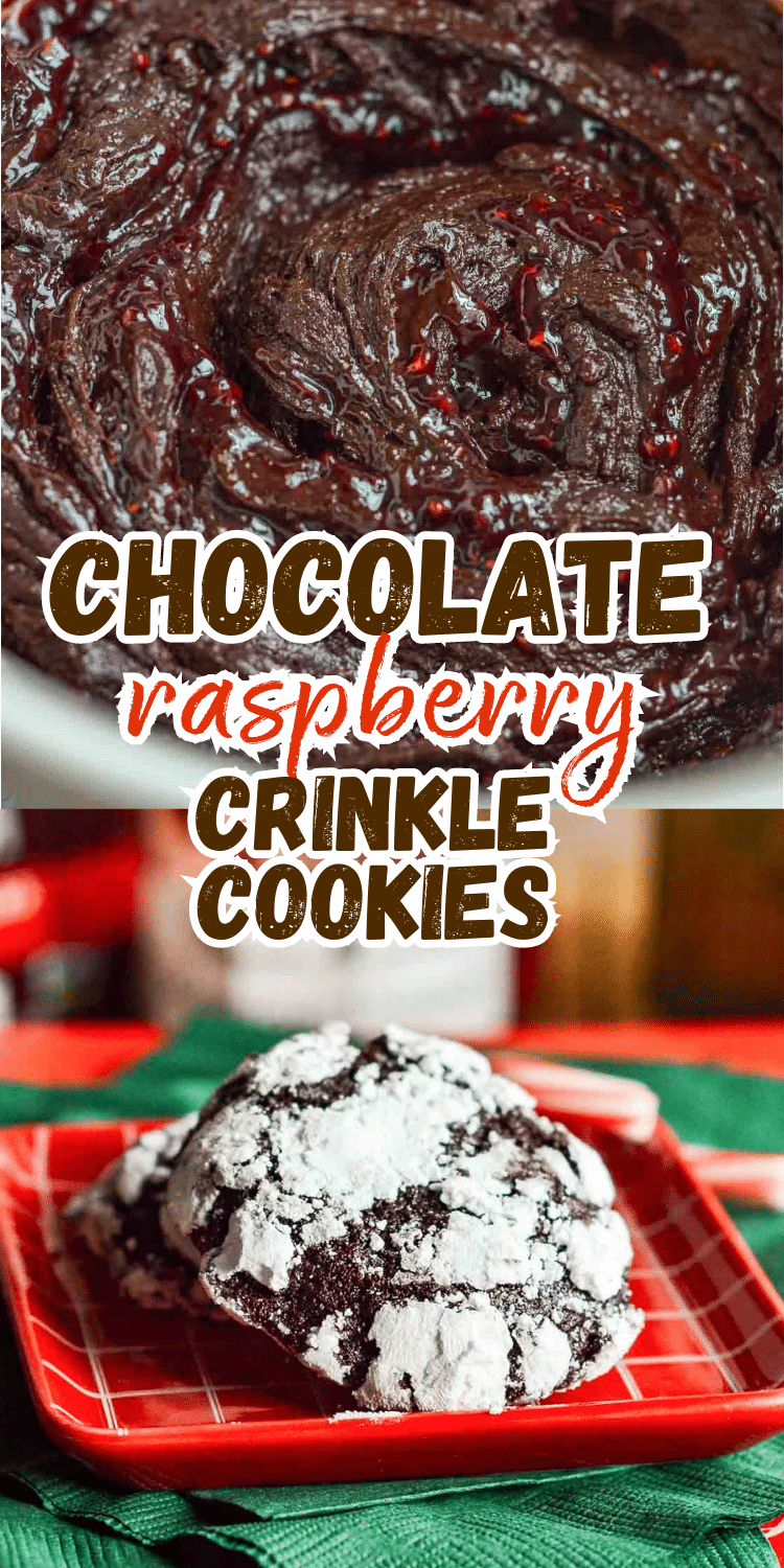 Raspberry Chocolate Crinkle Cookies - Trial and Eater