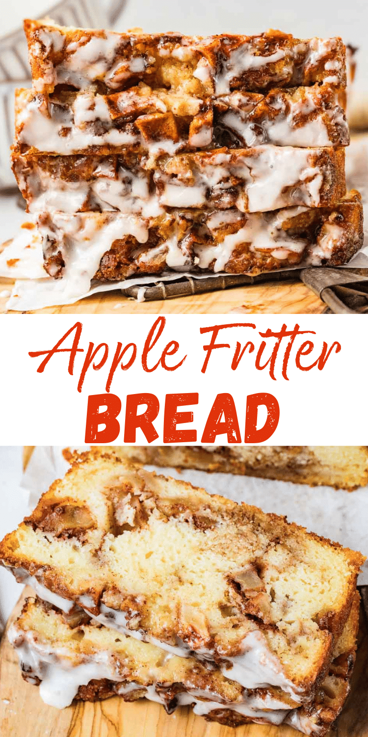 Apple Fritter Bread with Vanilla Glaze - Trial and Eater