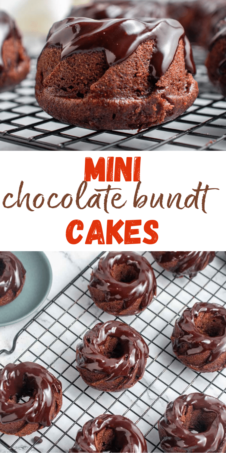 Mini Chocolate Bundt Cakes with Chocolate Ganache